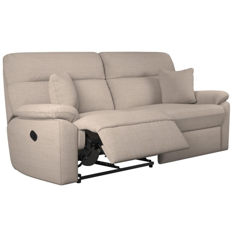La-Z-Boy Cream Alabama Fabric 3 Seater Manual Recliner Sofa by SCS ...