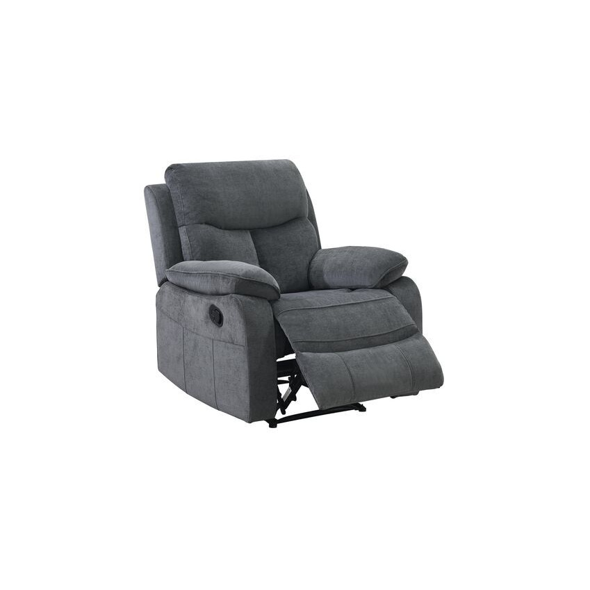 ScS Living Grey Tobias Fabric Manual Recliner Chair by SCS | ufurnish.com