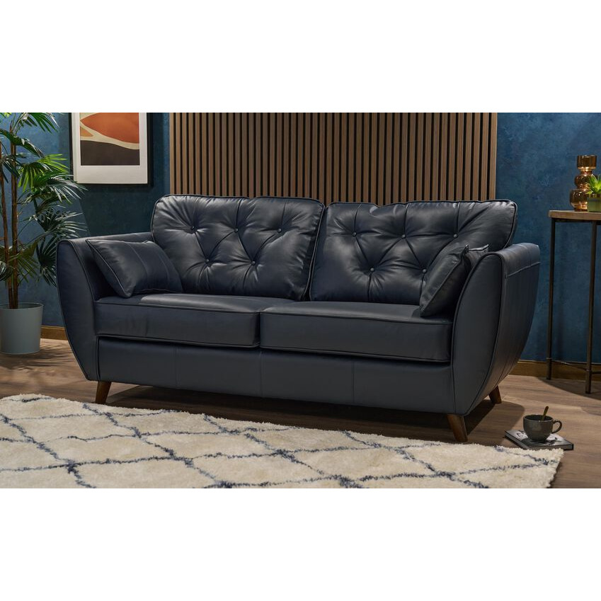ScS Living Fabric Hoxton Compact Leather 3 Seater Sofa by SCS ...
