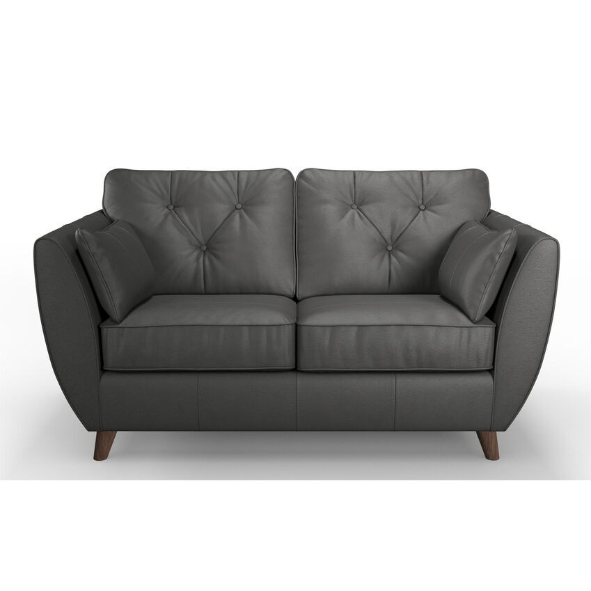 ScS Living Grey Hoxton Compact Leather 2 Seater Sofa by SCS | ufurnish.com