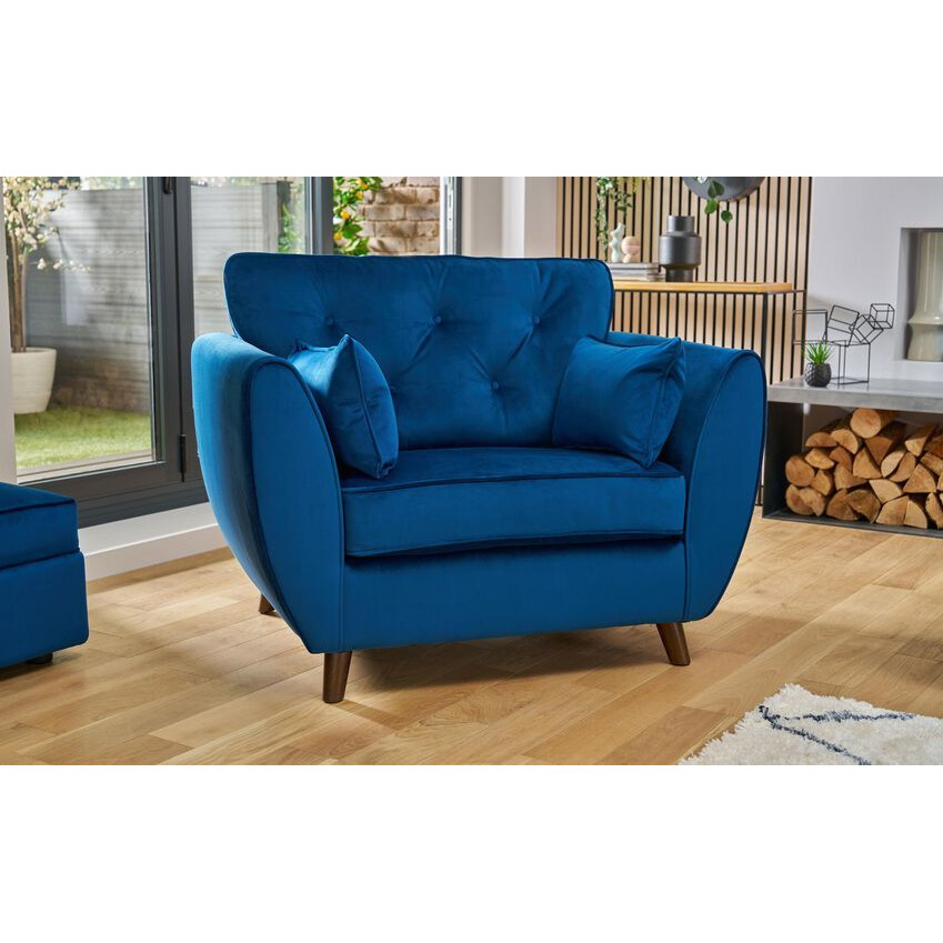 ScS Living Fabric Hoxton Compact Velvet Snuggle Chair by SCS | ufurnish.com