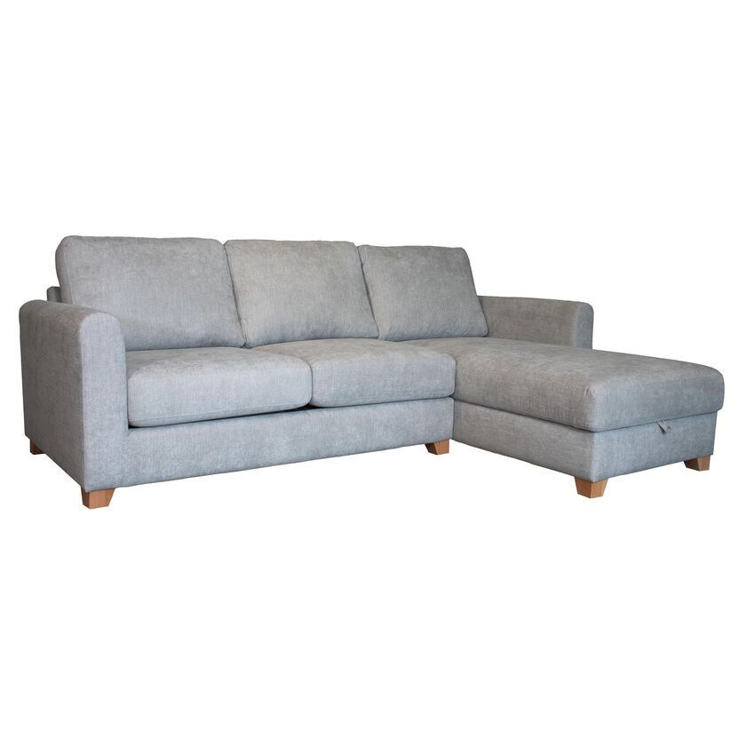 ScS Living Grey Aisling Fabric Right Hand Facing Chaise Storage Sofa ...