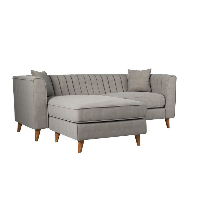 ScS Living Grey Margo Fabric 3 Seater Left Hand Facing Chaise by SCS ...