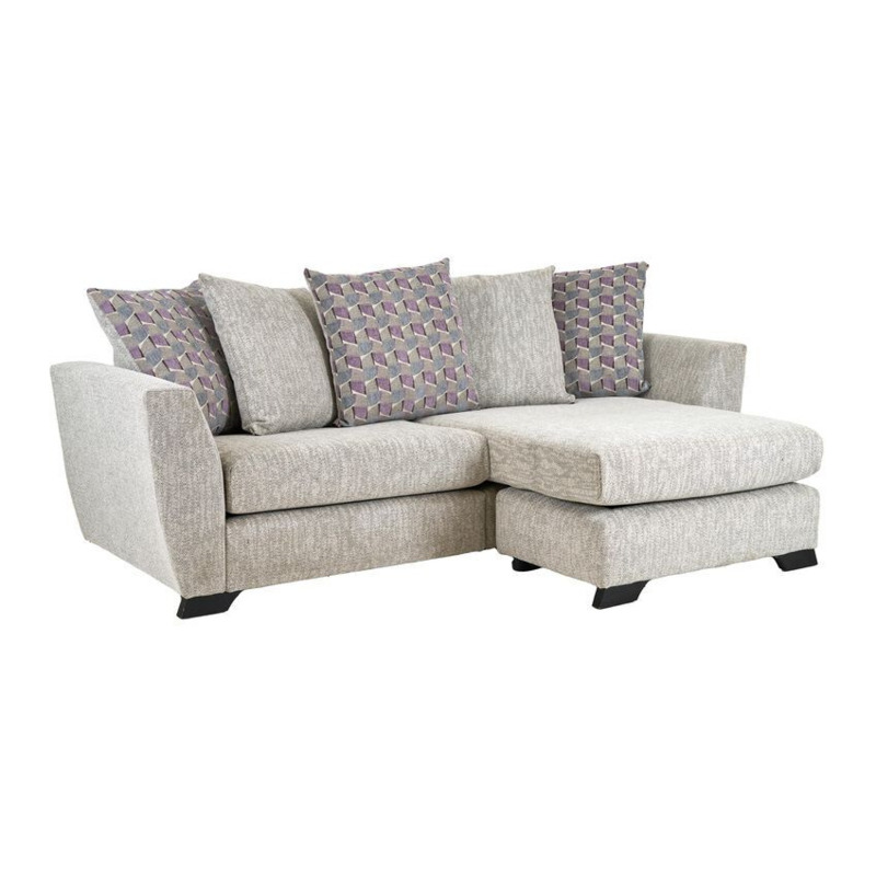ScS Living Grey Lou Fabric 4 Seater Scatter Back Chaise Sofa by SCS ...