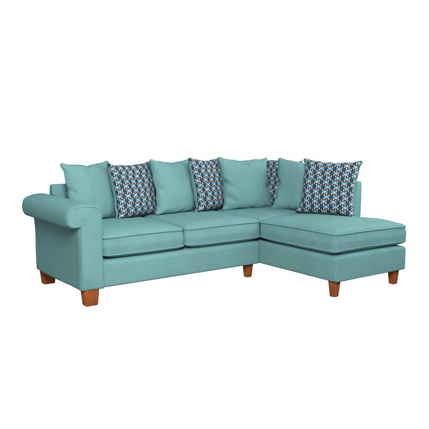 ScS Living Blue Ellie Fabric 3 Corner 1 Right Hand Facing Chaise ...