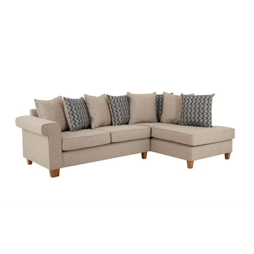 ScS Living Cream Ellie Fabric 3 Corner 1 Right Hand Facing Chaise ...