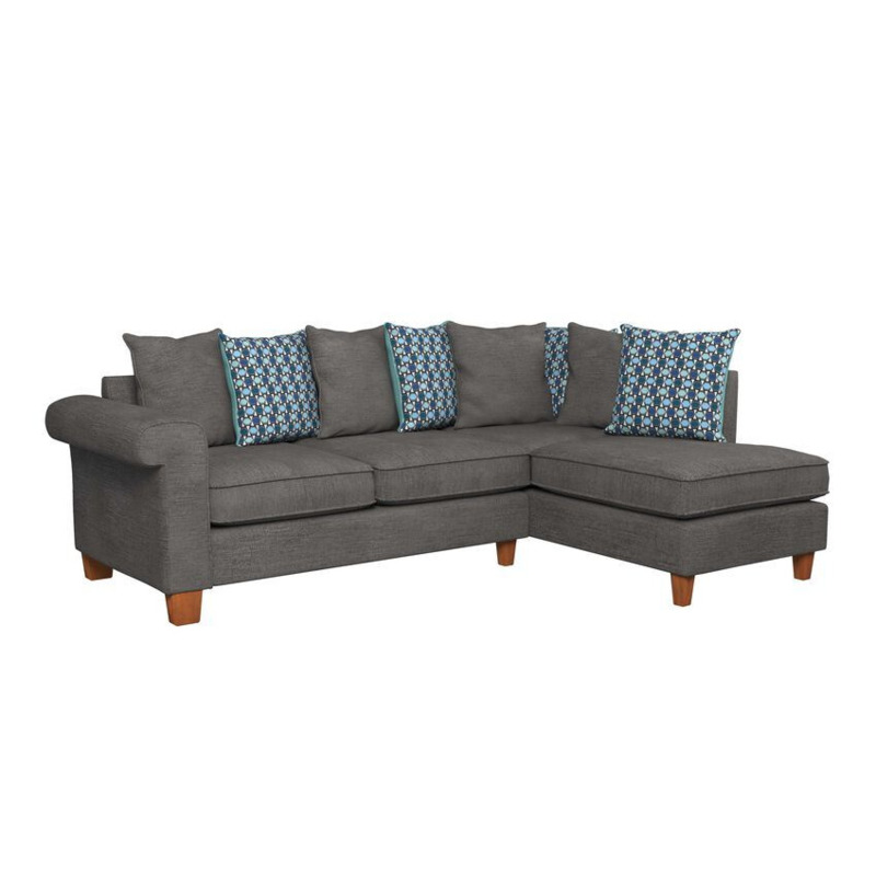 ScS Living Grey Ellie Fabric 3 Corner 1 Right Hand Facing Chaise ...
