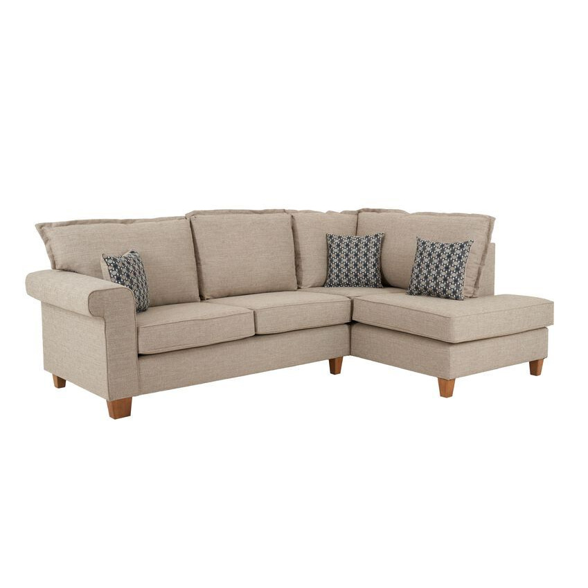 ScS Living Cream Ellie Fabric 3 Corner 1 Right Hand Facing Chaise ...