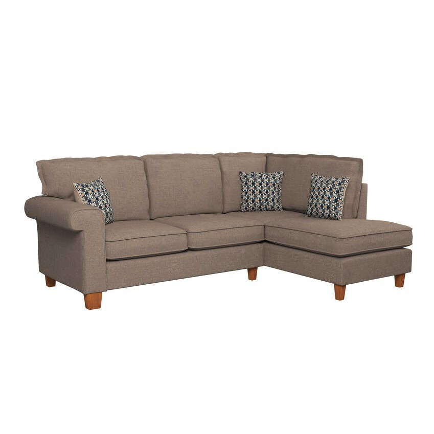 ScS Living Brown Ellie Fabric 3 Corner 1 Right Hand Facing Chaise ...
