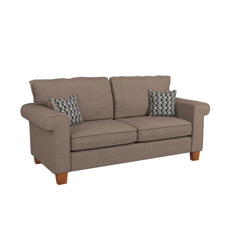 ScS Living Brown Ellie Fabric 3 Seater Standard Back Sofa by SCS ...