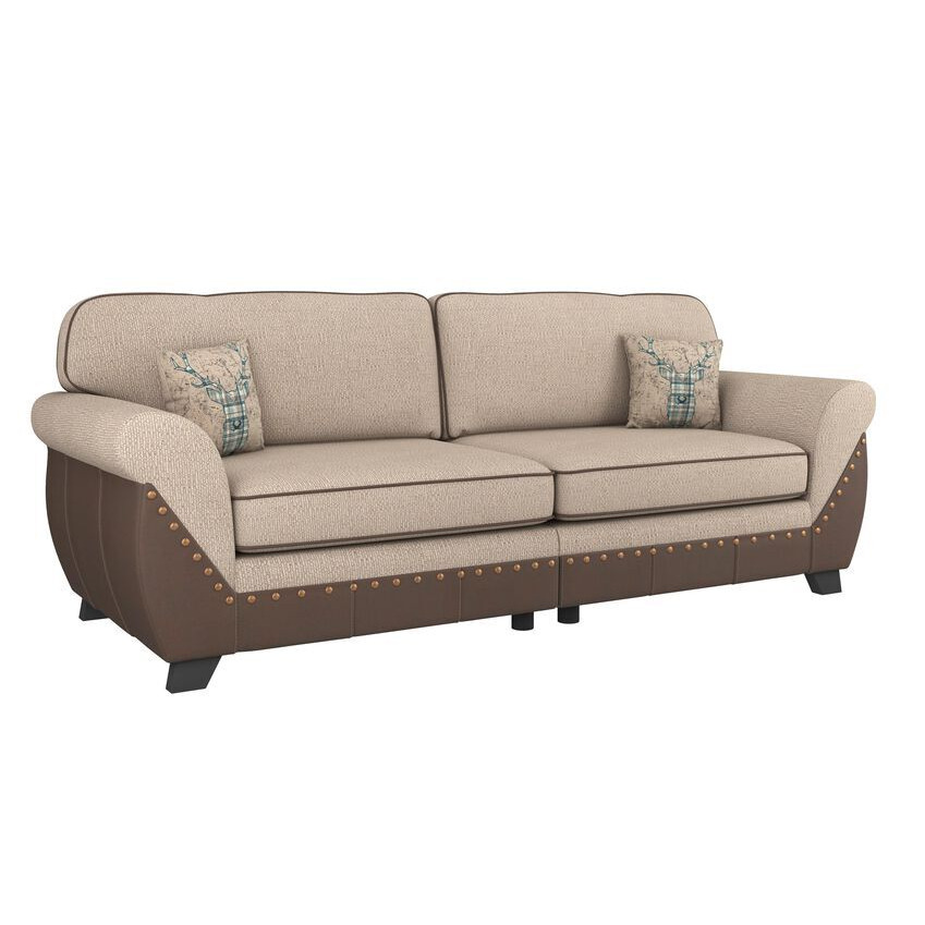 ScS Living Cream Clyde Fabric 4 Seater Sofa Standard Back by SCS ...