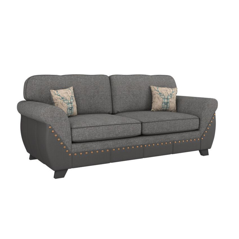 ScS Living Grey Clyde Fabric 3 Seater Sofa Standard Back by SCS ...