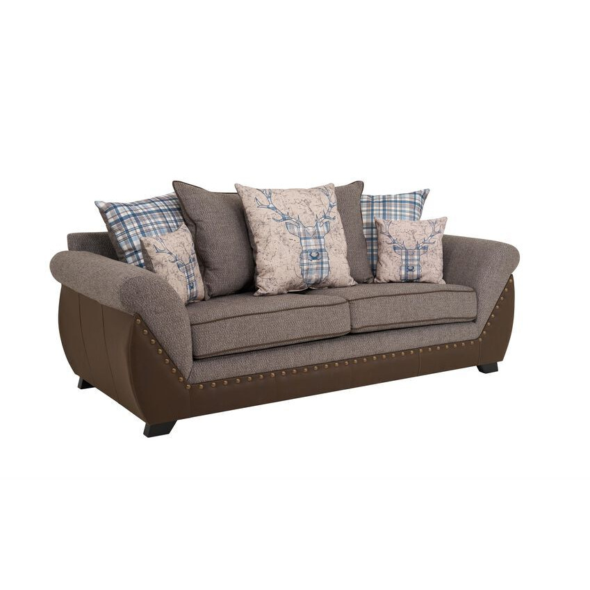 ScS Living Brown Clyde Fabric 3 Seater Sofa Scatter Back by SCS | ufurnish.com
