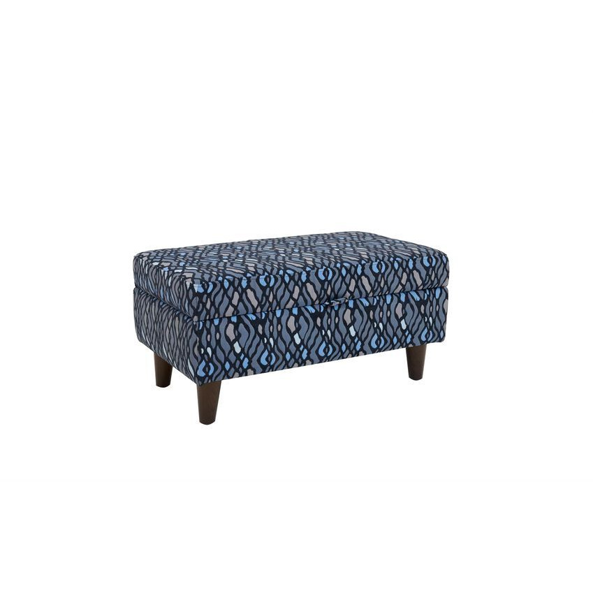 La-Z-Boy Blue Caswell Fabric Pattern Storage Footstool by SCS ...