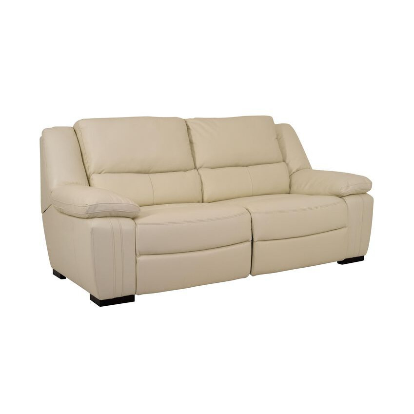 ScS Living White Fallon Leather 3 Seater Sofa by SCS | ufurnish.com