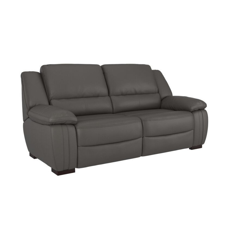ScS Living Grey Fallon Leather 3 Seater Sofa by SCS | ufurnish.com