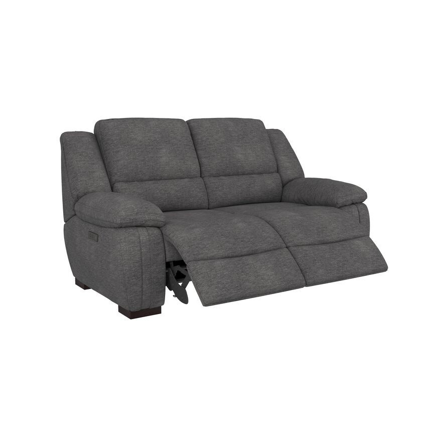 ScS Living Black Fabric Fallon Leather 2 Seater Power Recliner Sofa by ...