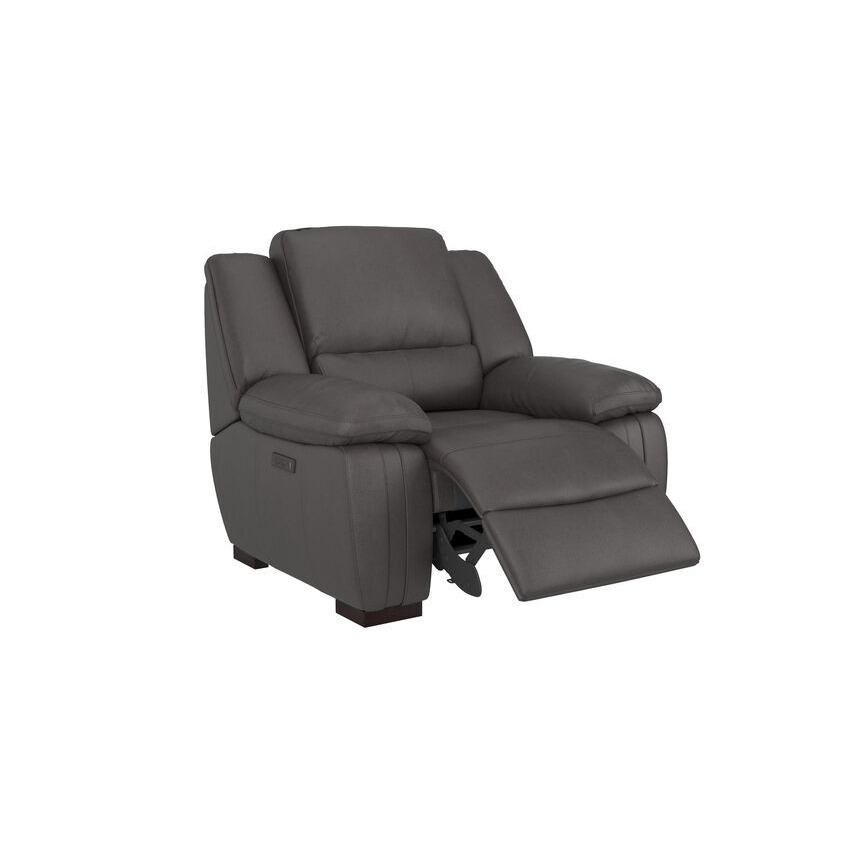 ScS Living Grey Fallon Leather Power Recliner Chair by SCS | ufurnish.com