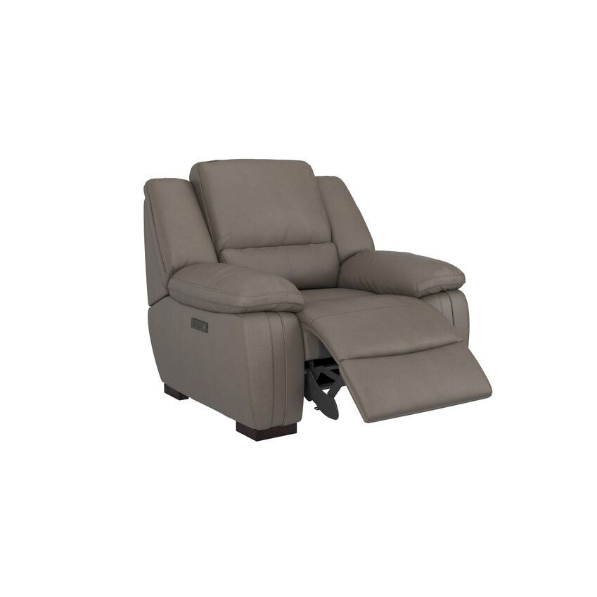 ScS Living Grey Fallon Leather Power Recliner Chair by SCS | ufurnish.com