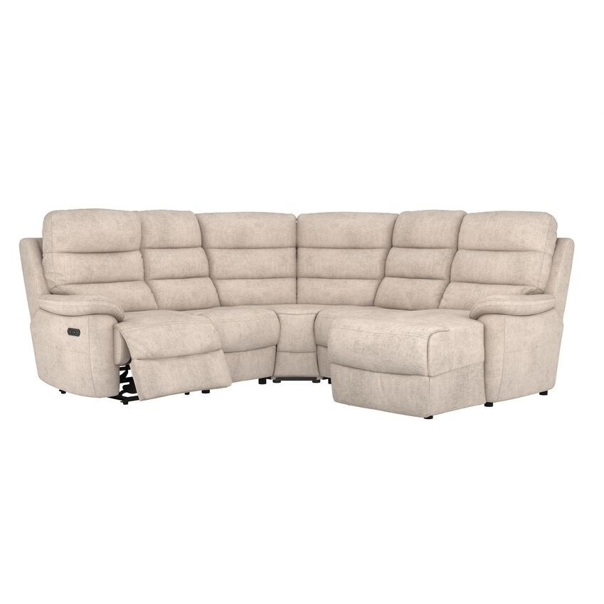 ScS Living Cream Fabric Griffin 2 Corner 2 RHF Chaise LHF Power Sofa ...