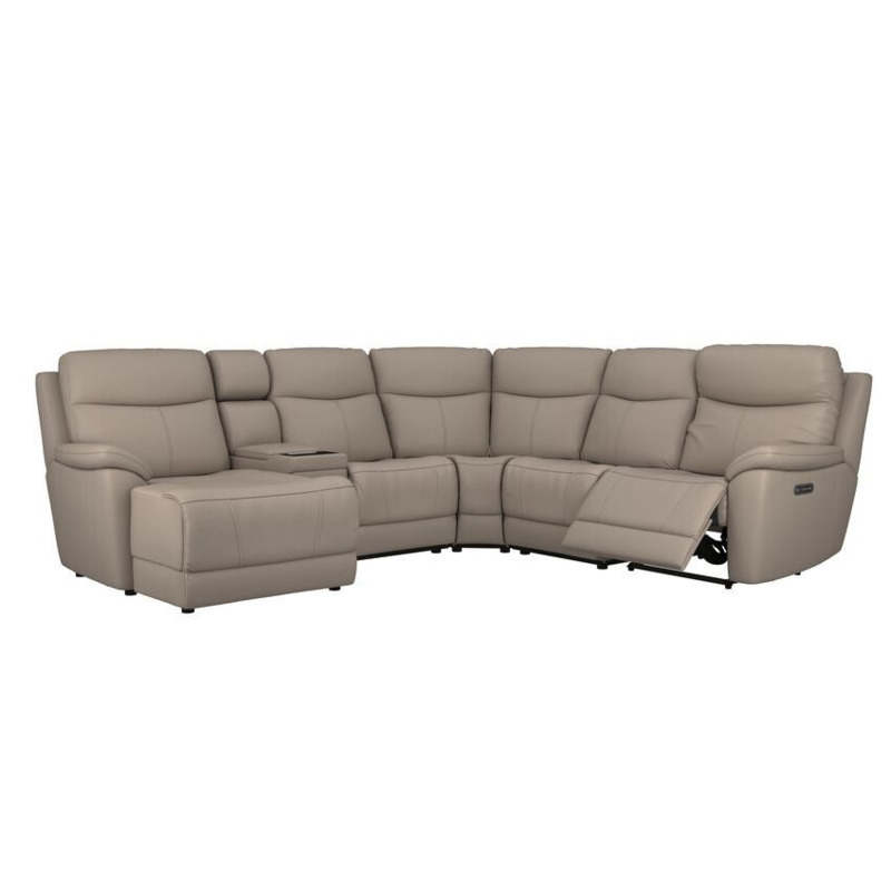 ScS Living Grey Ethan 3 Corner 3 RHF Power LHF Console & Chaise Sofa ...