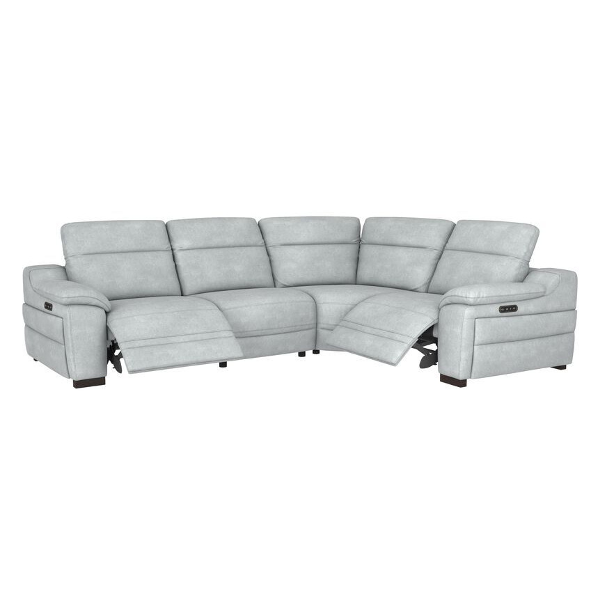 La-Z-Boy Grey Fabric Austin 2 Corner 1 Power Sofa with Power Head Tilt ...