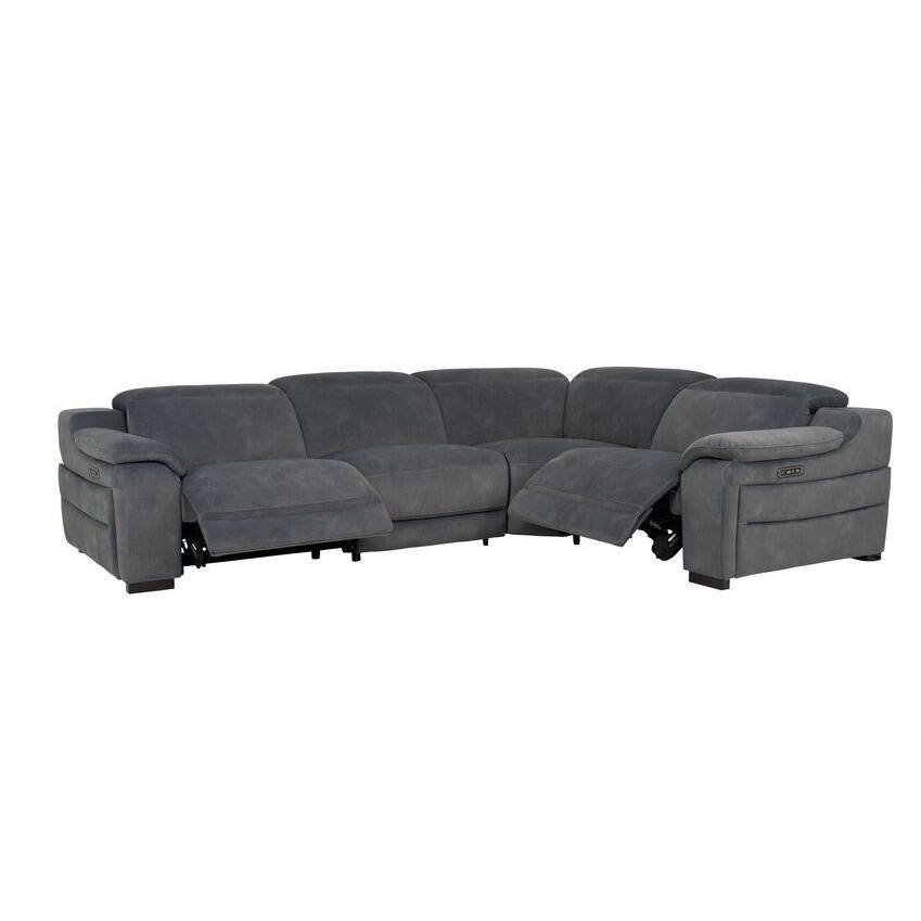 La-Z-Boy Black Fabric Austin 2 Corner 1 Power Sofa with Manual Head ...