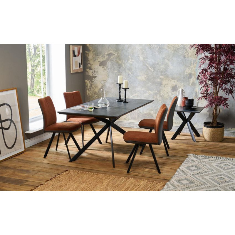 ScS Living Arlo 1.6m Dining Table & 4 Rust Chairs by SCS | ufurnish.com