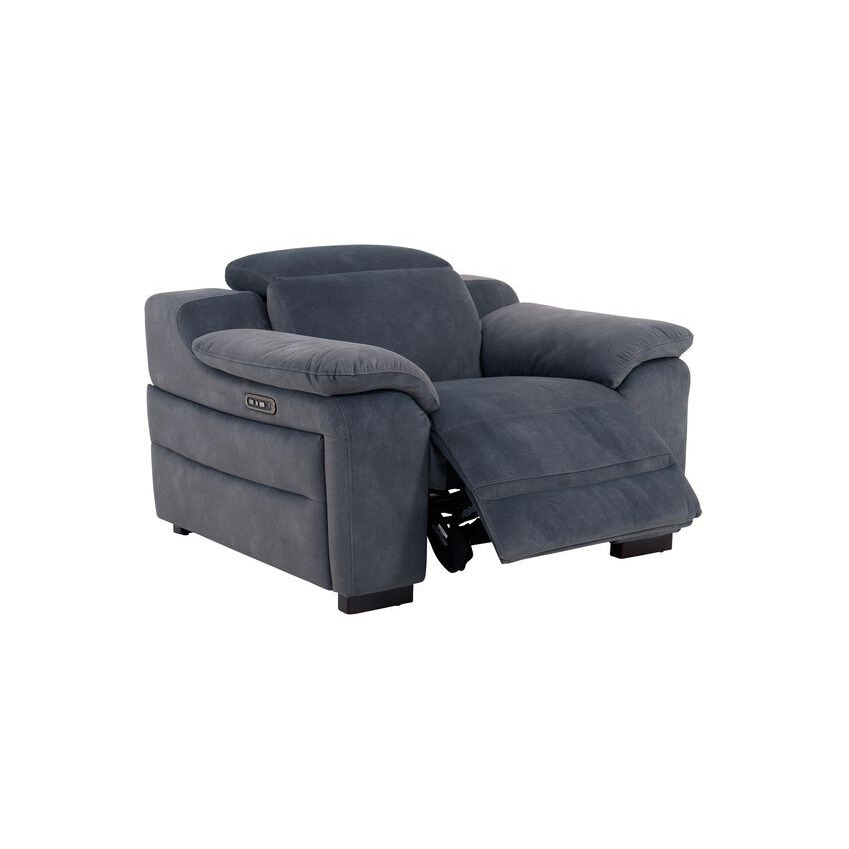 La-Z-Boy Black Fabric Austin Power Recliner Chair with Manual Head Tilt ...