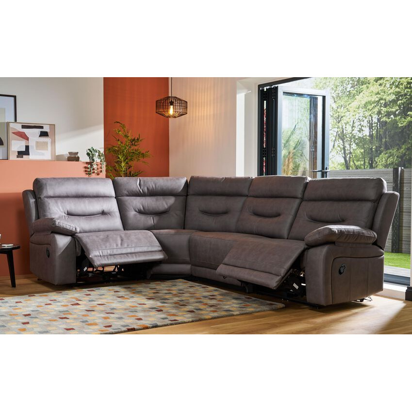 Endurance Forest Fabric 1 Corner 3 Manual Sofa by SCS | ufurnish.com