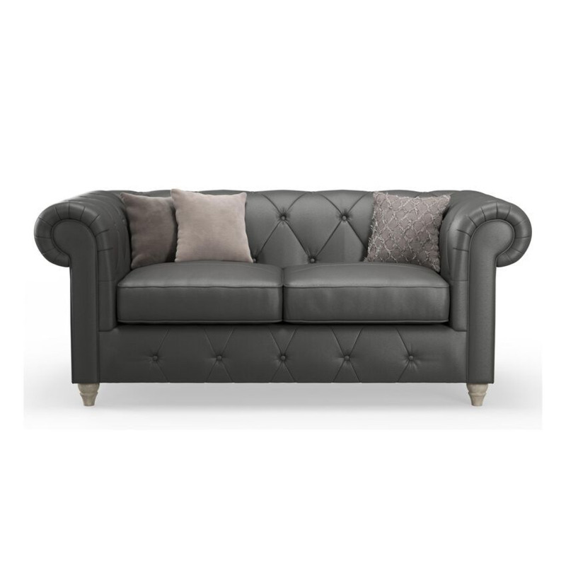 ScS Living Grey Melrose Leather 2 Seater Sofa by SCS | ufurnish.com