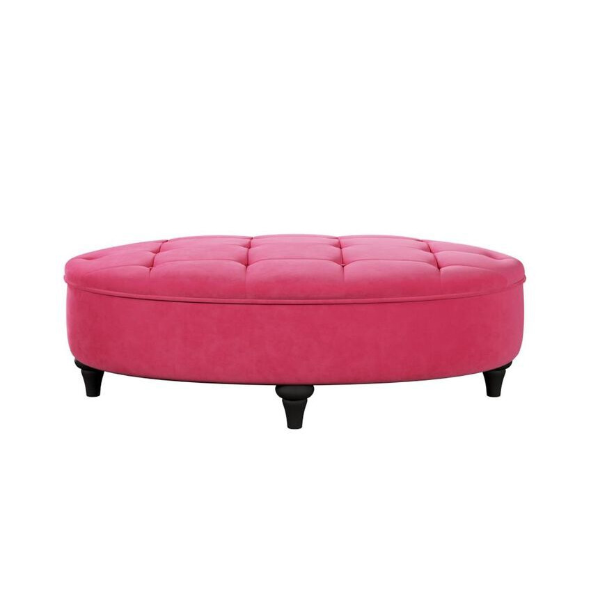ScS Living Pink Tallulah Fabric Standard Footstool by SCS | ufurnish.com