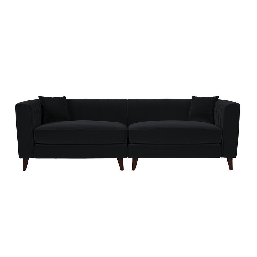 ScS Living Black Margo Fabric 4 Seater Split Sofa by SCS | ufurnish.com