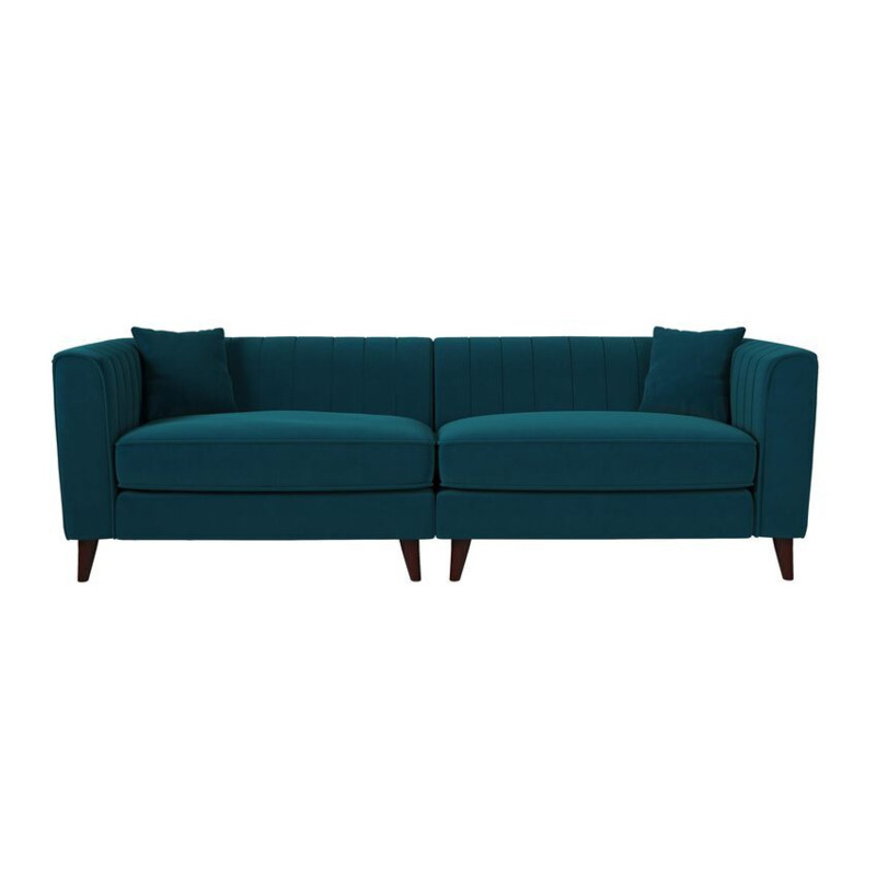 ScS Living Blue Margo Fabric 4 Seater Split Sofa by SCS | ufurnish.com