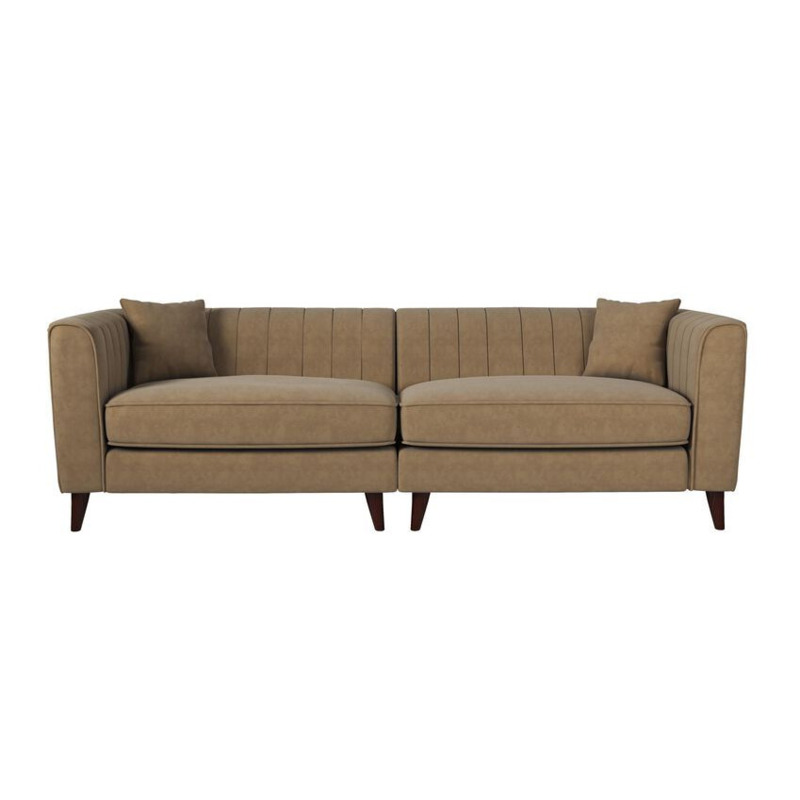 ScS Living Brown Margo Fabric 4 Seater Split Sofa by SCS | ufurnish.com