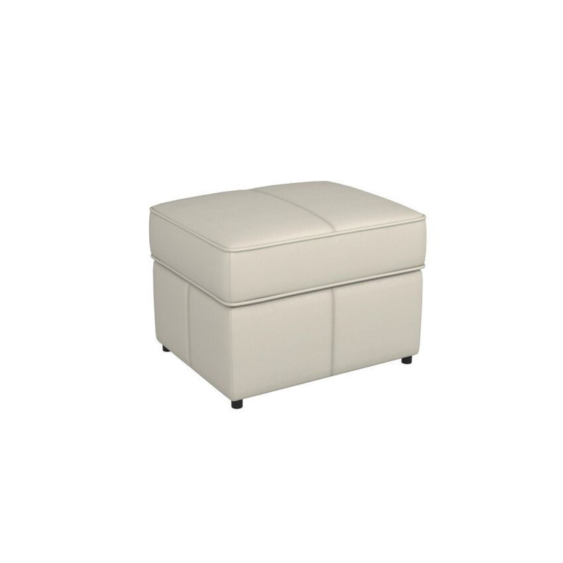 ScS Living White Sammy Leather Storage Footstool by SCS | ufurnish.com