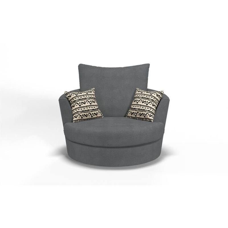 ScS Living Grey Fabric Pasadena Boucle Swivel Chair by SCS | ufurnish.com