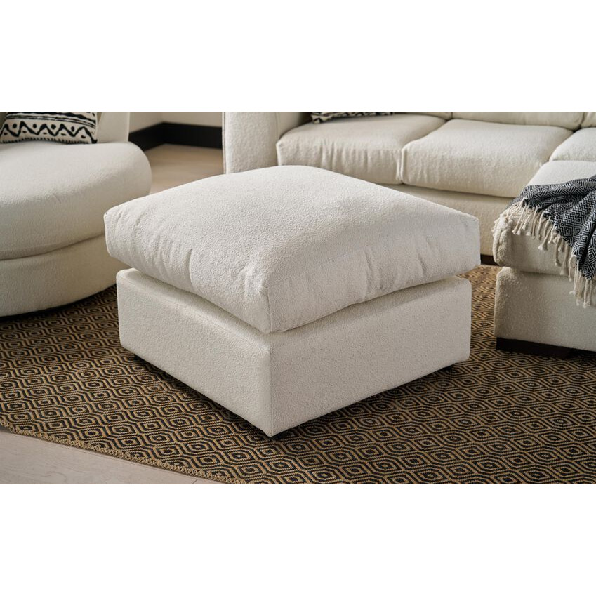 ScS Living Fabric Pasadena Boucle Standard Footstool by SCS | ufurnish.com