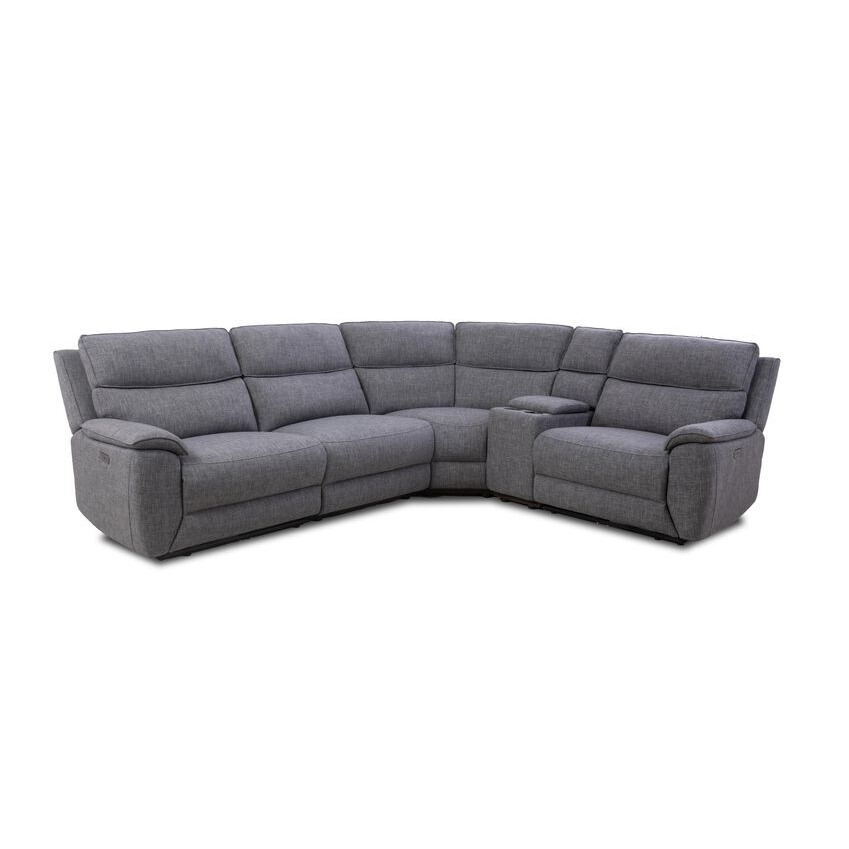 ScS Living Peyton Fabric 2 Corner 1 Power Recliner Sofa with Console by ...