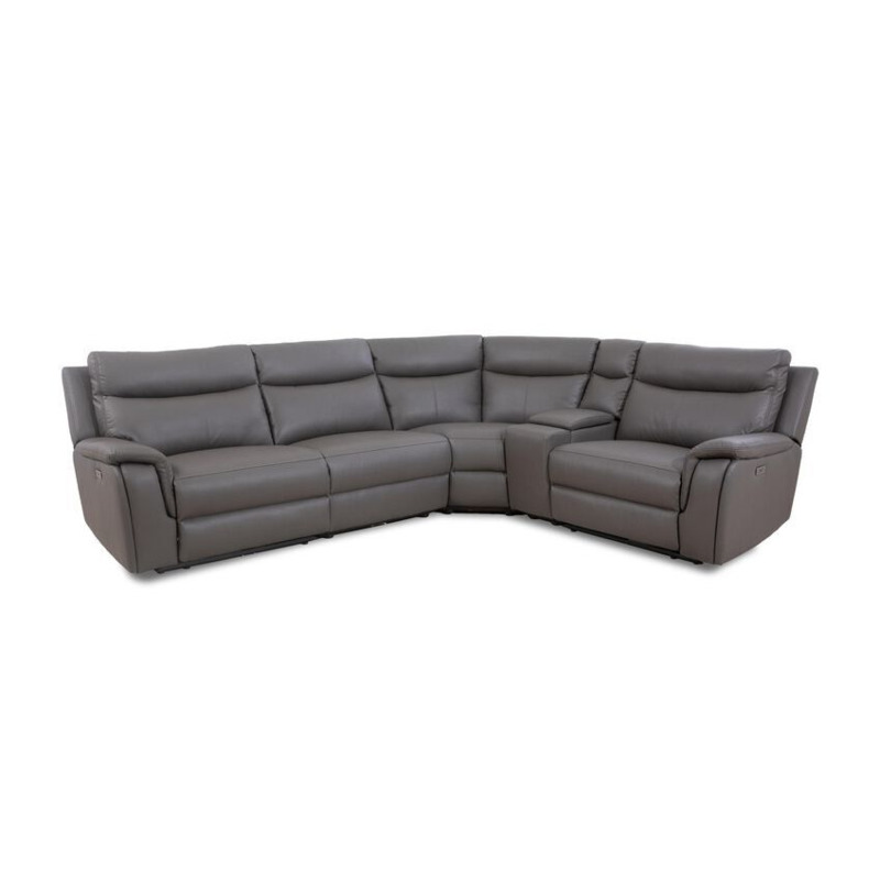 ScS Living Maverick Fabric 2 Corner 1 Power Recliner Sofa with Console ...