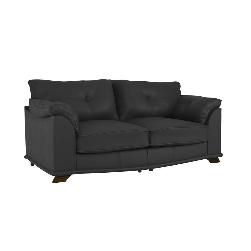 ScS Living Black Sammy Leather 3 Seater Split Sofa by SCS | ufurnish.com