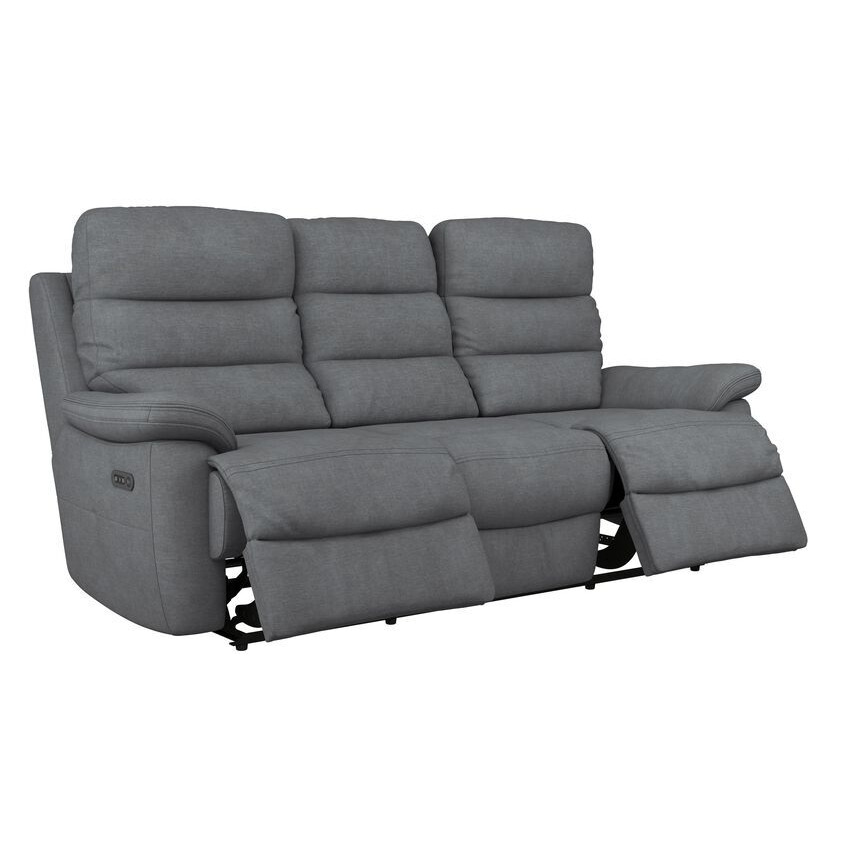 ScS Living Green Fabric Griffin 3 Seater Power Recliner Sofa with Head ...