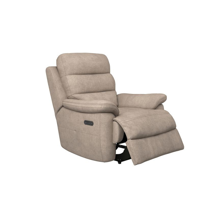 ScS Living Brown Fabric Griffin Power Recliner Chair with Bluetooth by ...