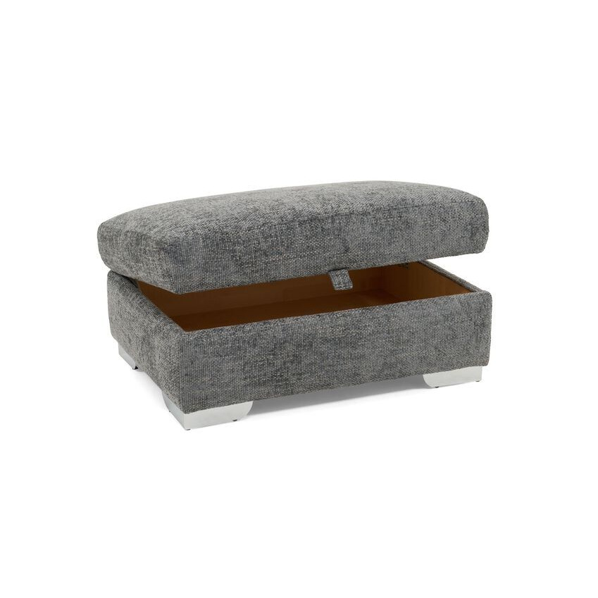 ScS Living Grey McKellen Fabric Large Storage Footstool by SCS ...
