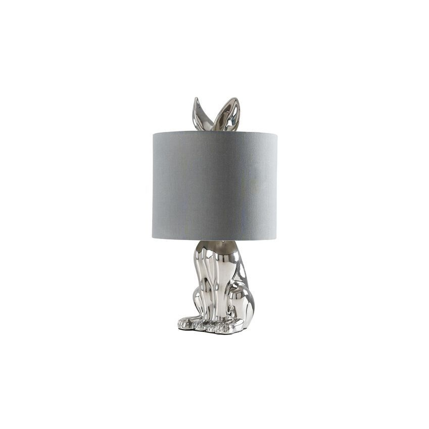 ScS Living Lepus Chrome Ceramic Hare Table Lamp with Grey Shade by SCS ...