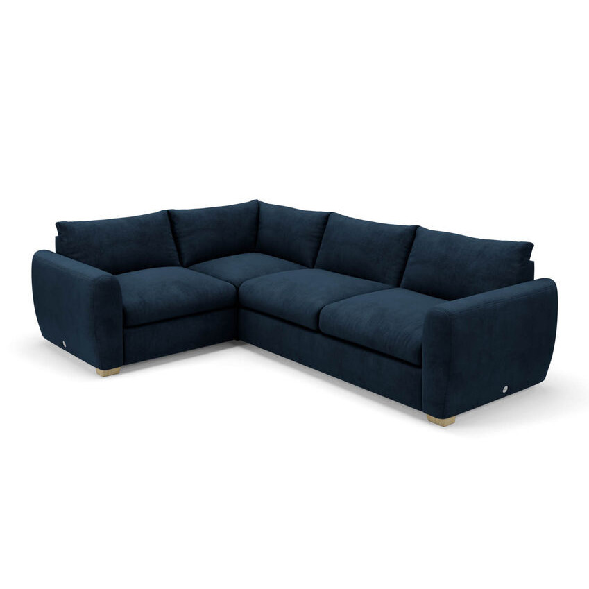 Snug Blue Fabric the cloud sundae medium corner sofa by SCS | ufurnish.com