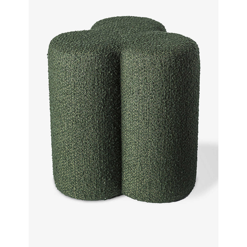 Clover upholstered bouclé stool 45cm by Selfridges | ufurnish.com