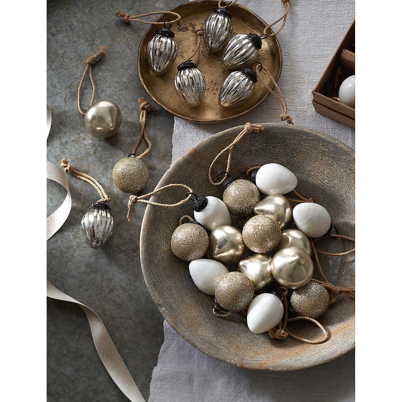 Mixed mini glass baubles set of 24 by Selfridges | ufurnish.com