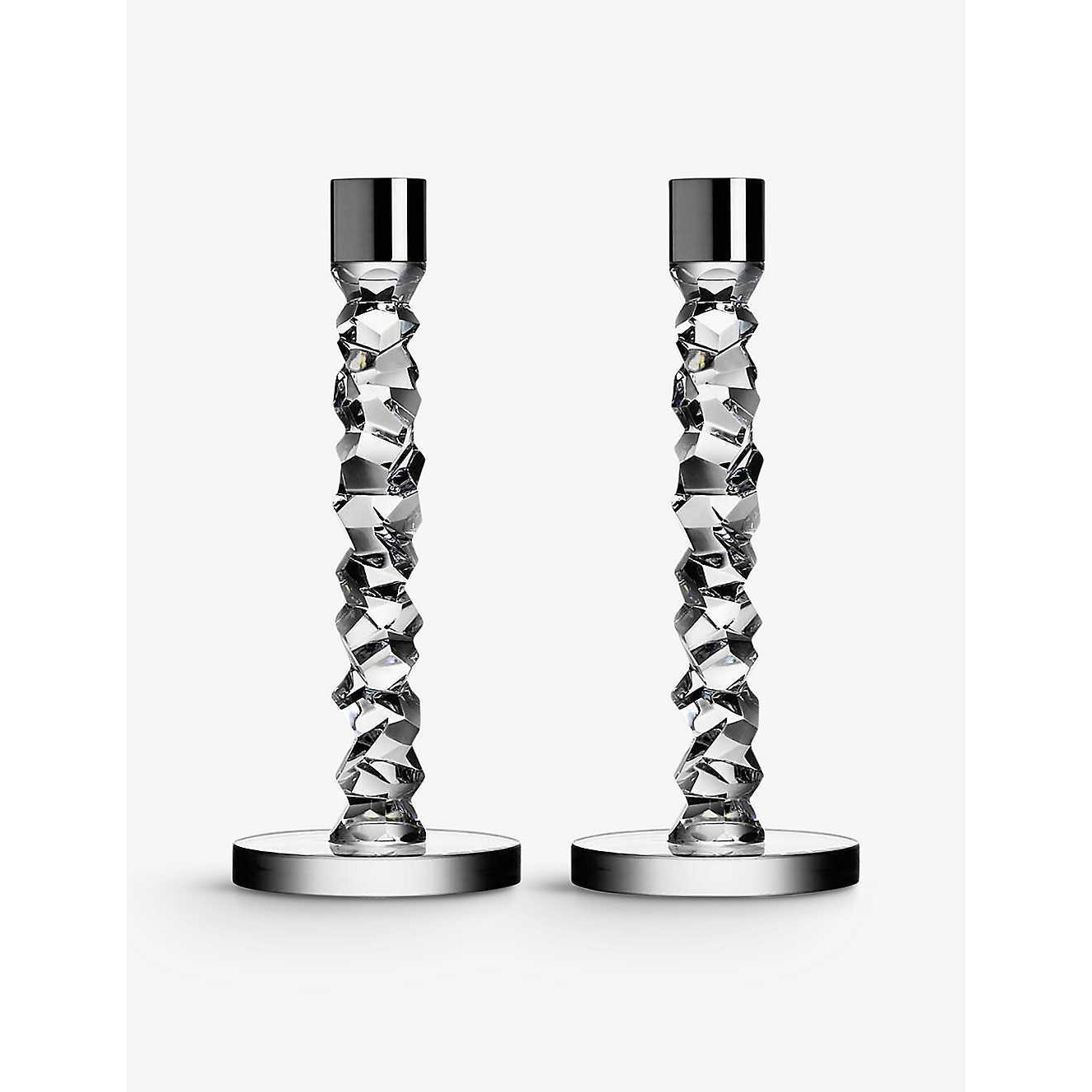 Carat crystal and stainless steel candlesticks set of two by Selfridges ...