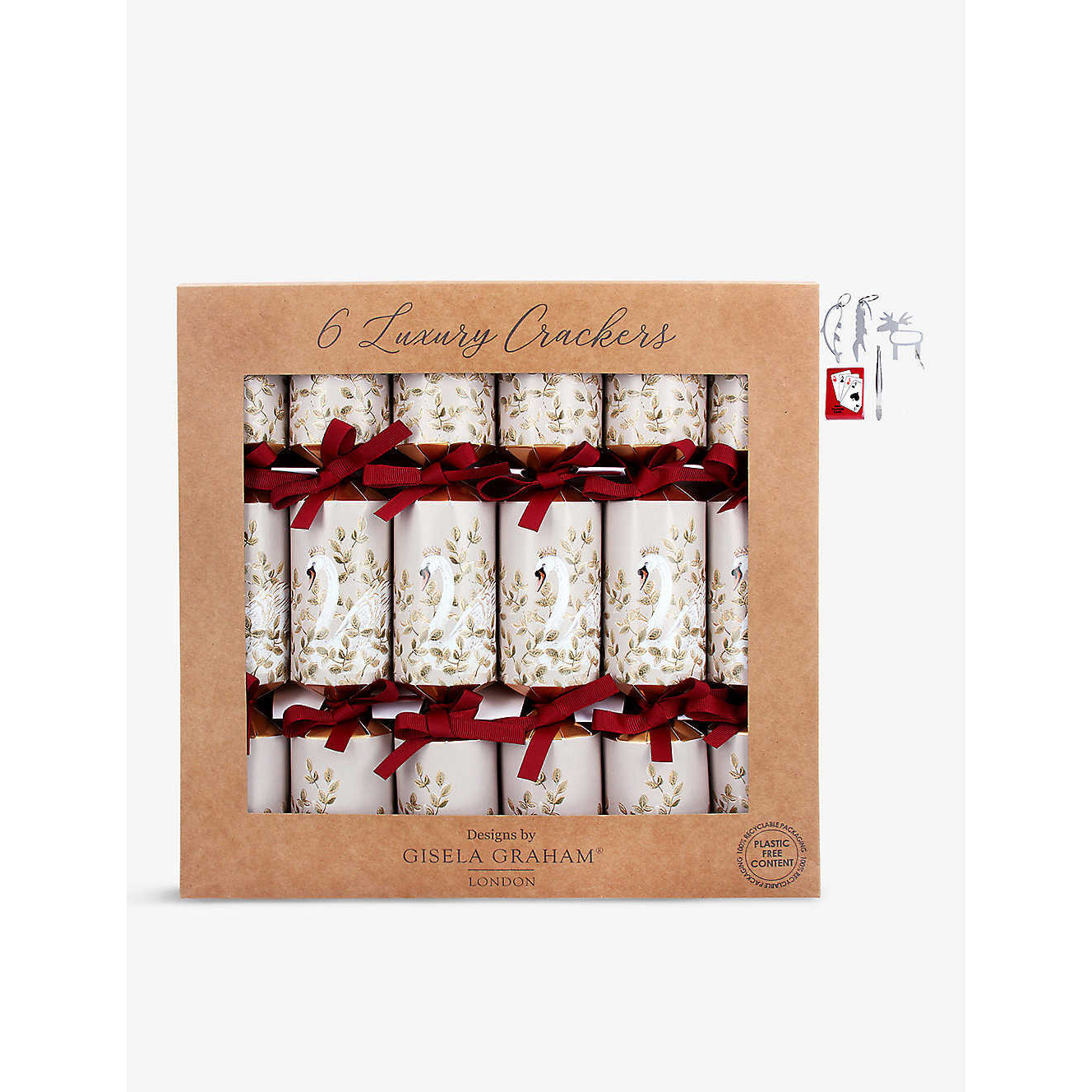 Swan-print paper Christmas crackers pack of six by Selfridges ...